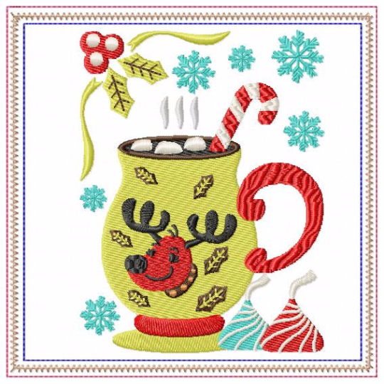 In The Hoop Machine Embroidery Design - Meow Mug Rug