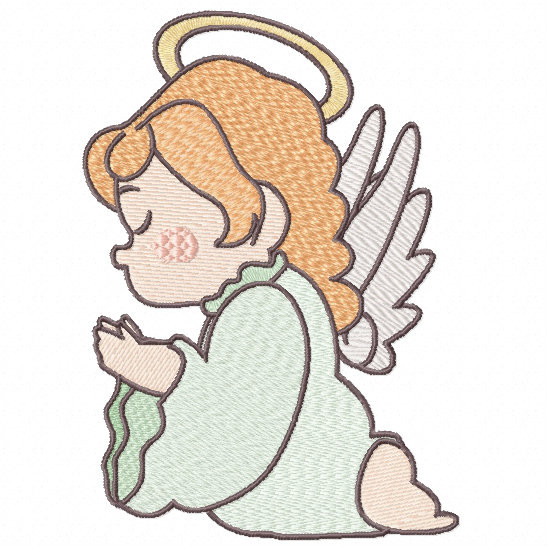 Machine Embroidery Design - Cute Angels Design #04
