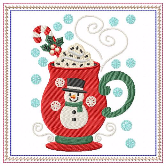 Christmas Drink #01 In The Hoop Machine Embroidery Design