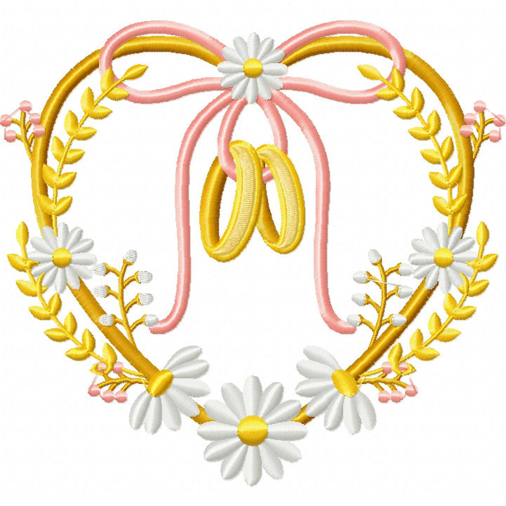 Machine Embroidery Design - Wedding Ring Collection #02