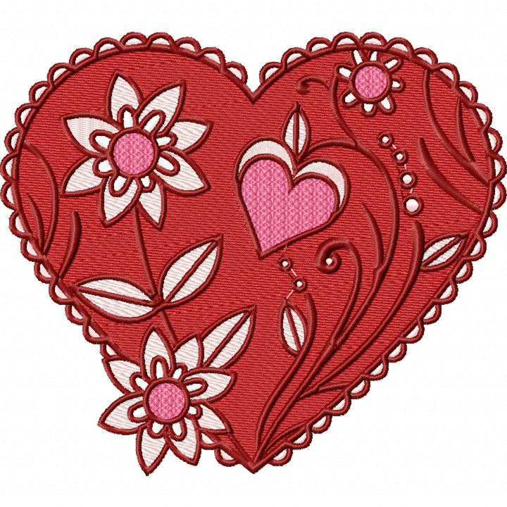 Machine Embroidery Design - Valentines Hearts Collection #02
