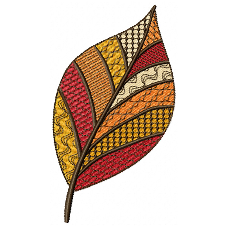 Machine Embroidery Designs - Detailed Autumn Leaves Collection of 6