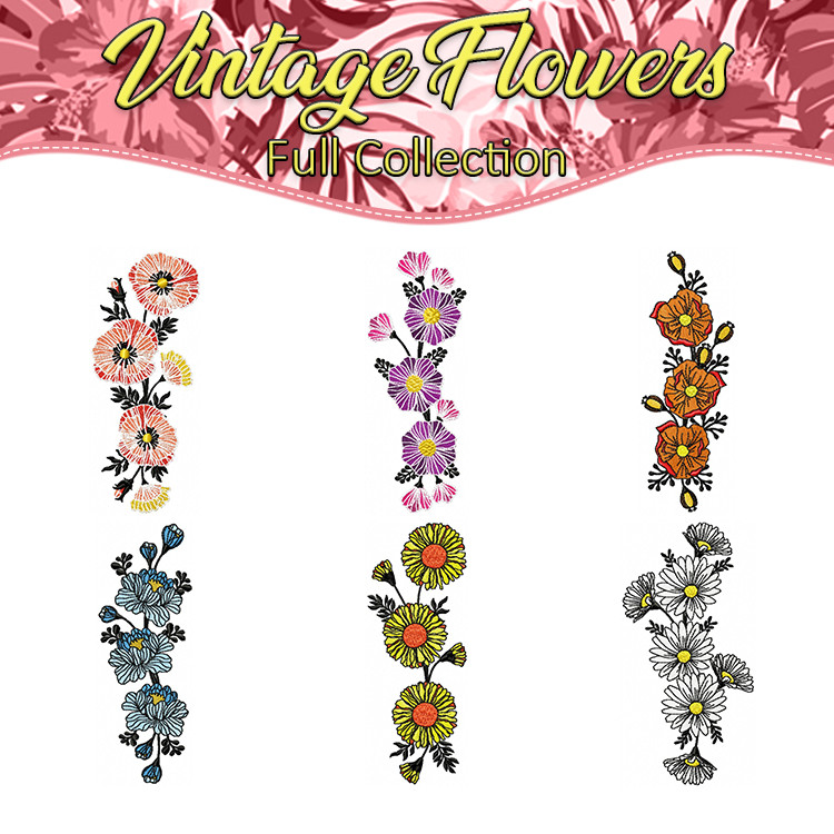 Machine Embroidery Designs - Flowers Collection of 13