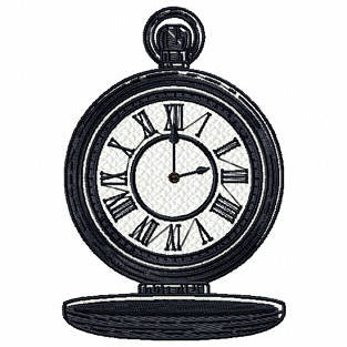 Machine Embroidery Design - Vintage Pocket Watch Design