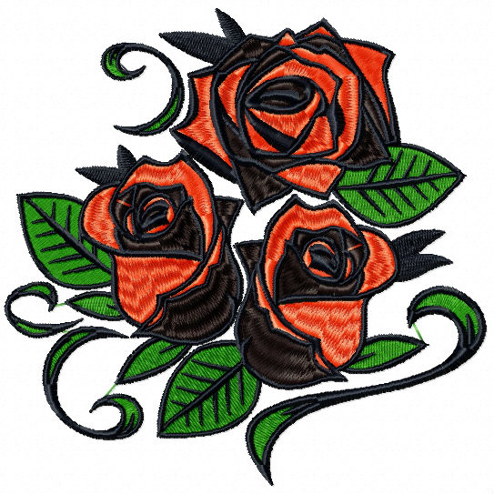 Machine Embroidery Design - Detailed Rose Pattern #04