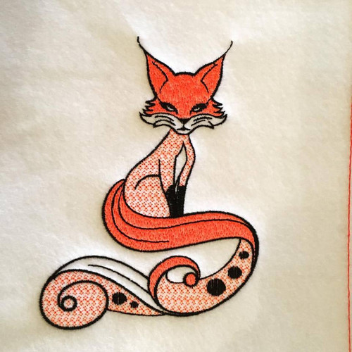 Machine Embroidery Design - Ornamental Fox Embroidery
