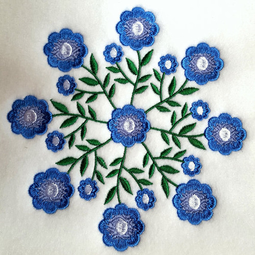 Machine Embroidery Design - Circle of Flowers Design #02