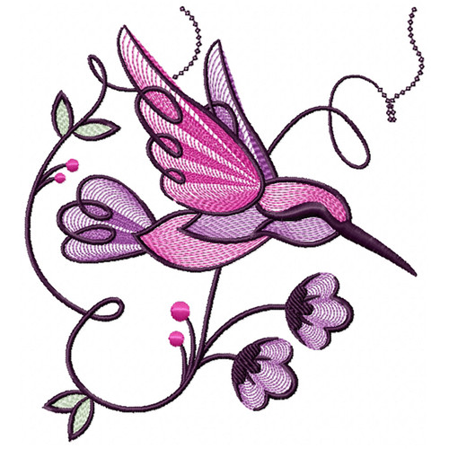 Machine Embroidery Design - Humming Bird #04 Collection