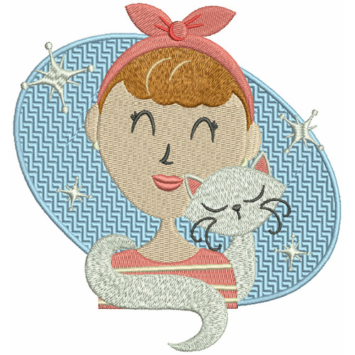 Machine Embroidery Design - Cat Lady #04 Collection
