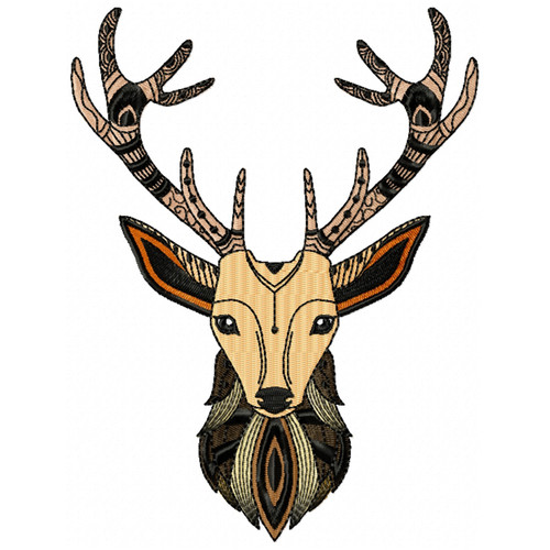 Machine Embroidery Design - Detailed Deer Face A Collection