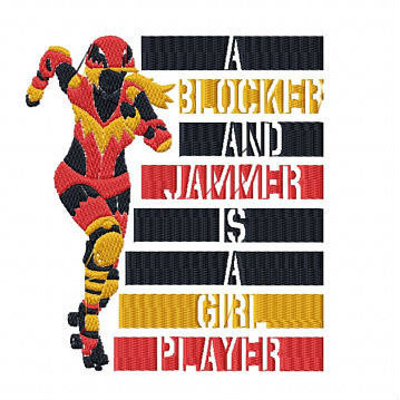 Machine Embroidery Design - Roller Derby Girl Design #2