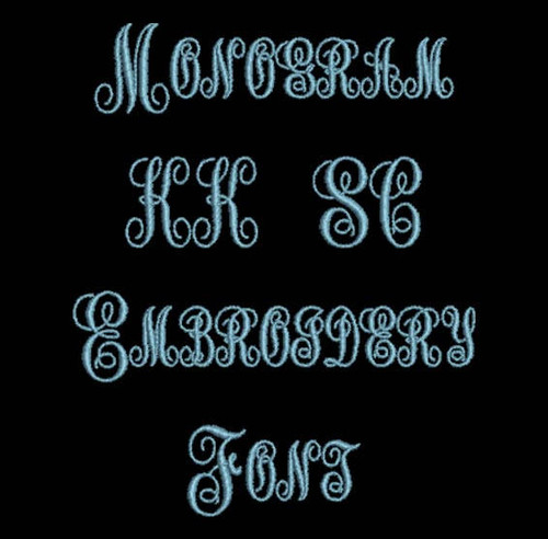 Machine Embroidery Font - Fancy Monogram KK SC Font