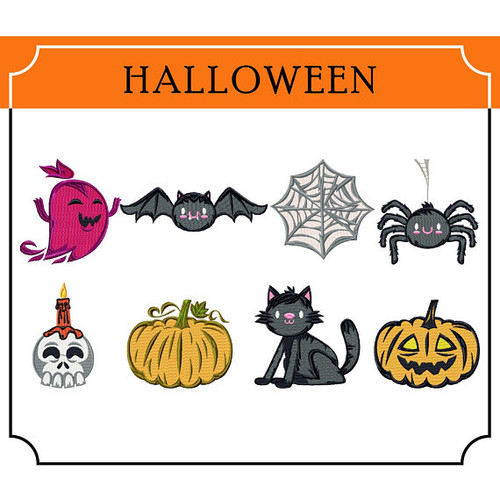 Machine Embroidery Designs - Halloween Collectionn of 8