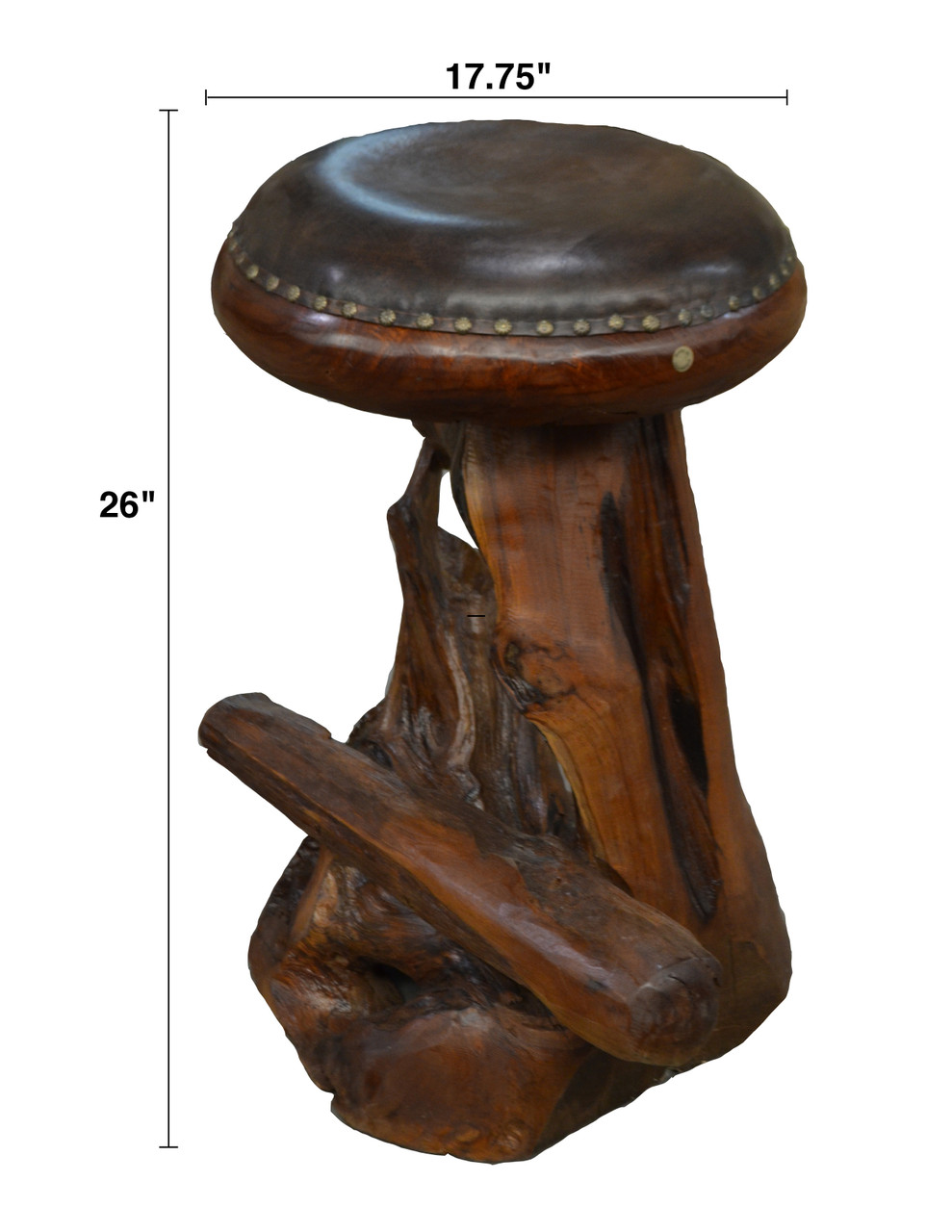 Old Growth Teak Root Counter Stool - AFD Home
