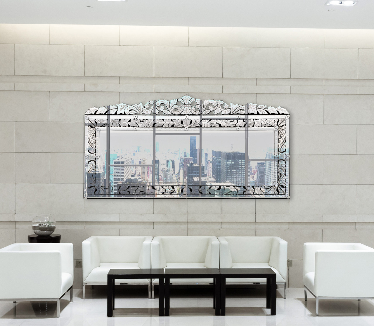Monumental Venetian Grand Mirror 78.74 " Wide - AFD Home