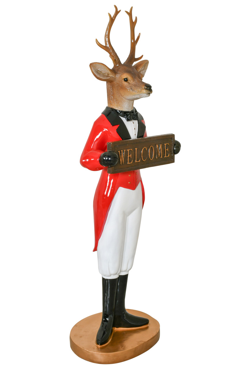 Deer Welcome Sign Statue - AFD Home