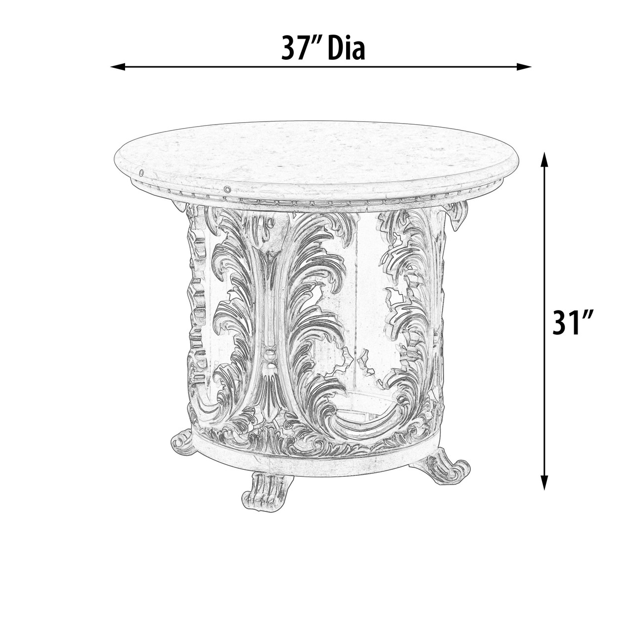 Platine Heavy Carved Center Table - AFD Home