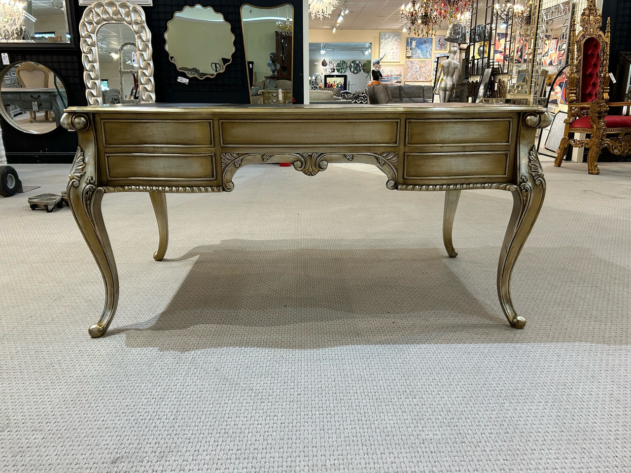 Large Mahogany 5 Drawer Writing Desk 63
