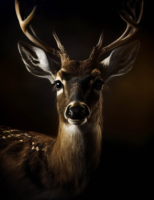 Noble Stag in Shadow Giclee - AFD Home