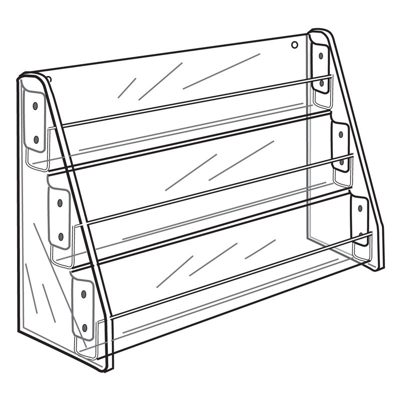 Acrylic 3 Shelf Card Rack - The Fixture Zone