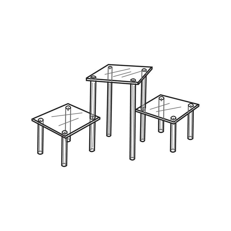 3-Tier Oval Display Table Maple