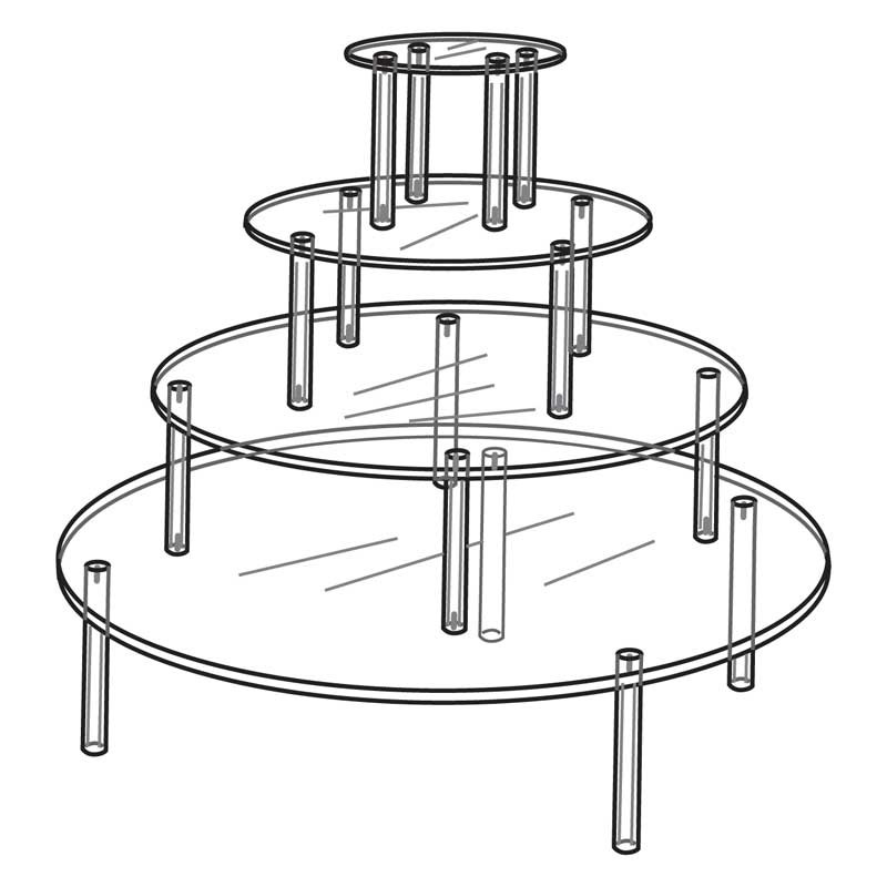 Acrylic 4 Tier Round Table Display - The Fixture Zone