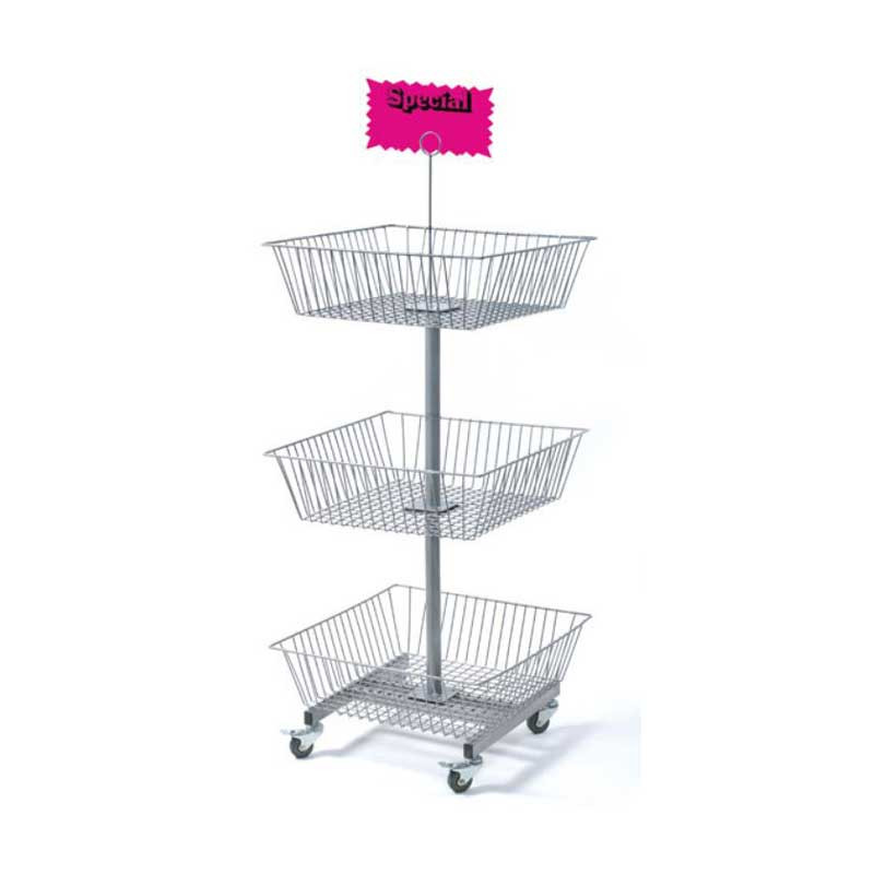 2 Tier Wire Basket Unit Black - The Fixture Zone