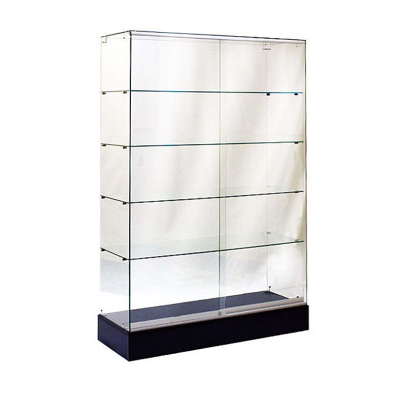 Frameless Glass Square Tower Display Case 20" - The Fixture Zone