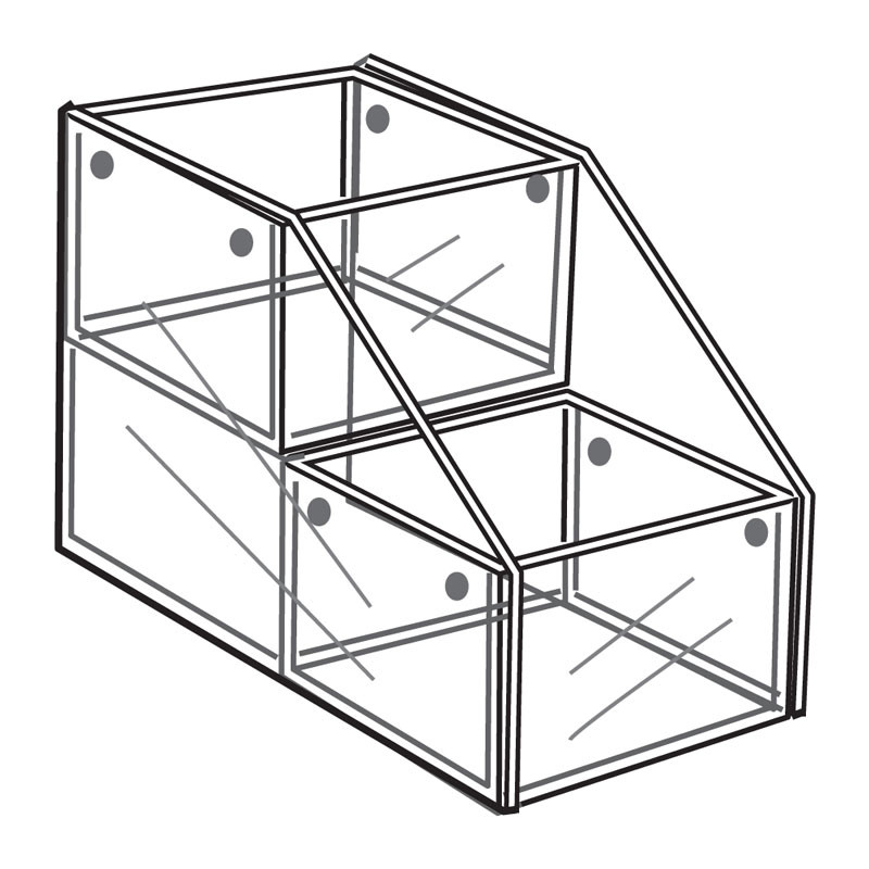 Acrylic 2 Tier CD Bin Display - The Fixture Zone