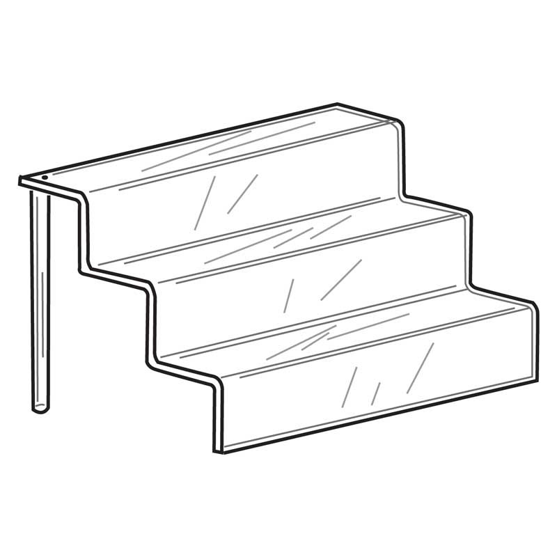 Acrylic 4in. Deep shelf Stairway - The Fixture Zone