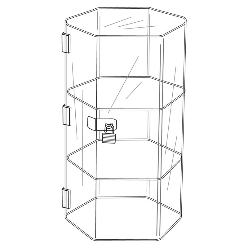 Acrylic Locking Hexagonal Showcase - The Fixture Zone