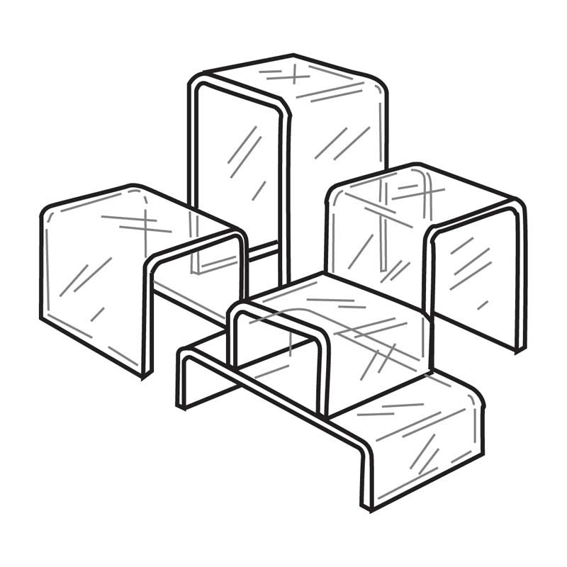 Acrylic Variety Risers - The Fixture Zone