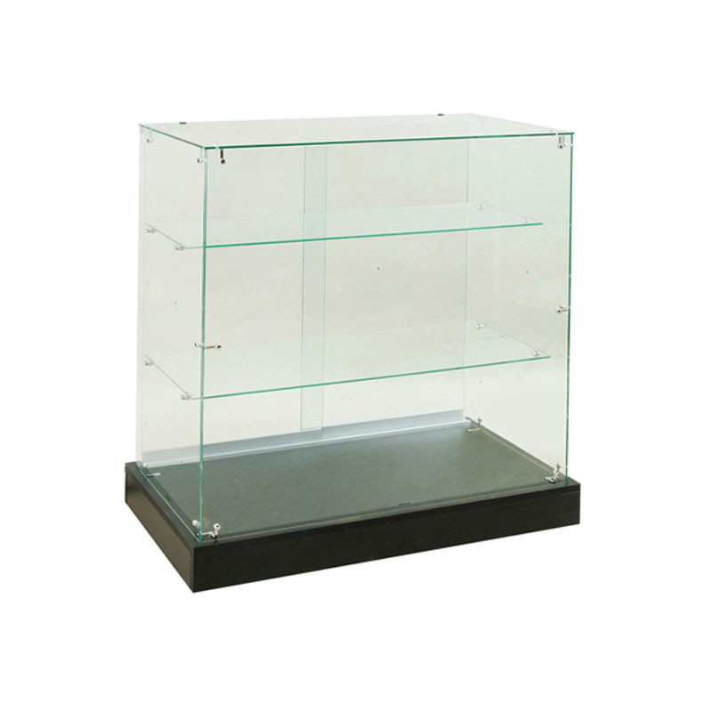 Frameless Glass Square Tower Display Case 20" - The Fixture Zone