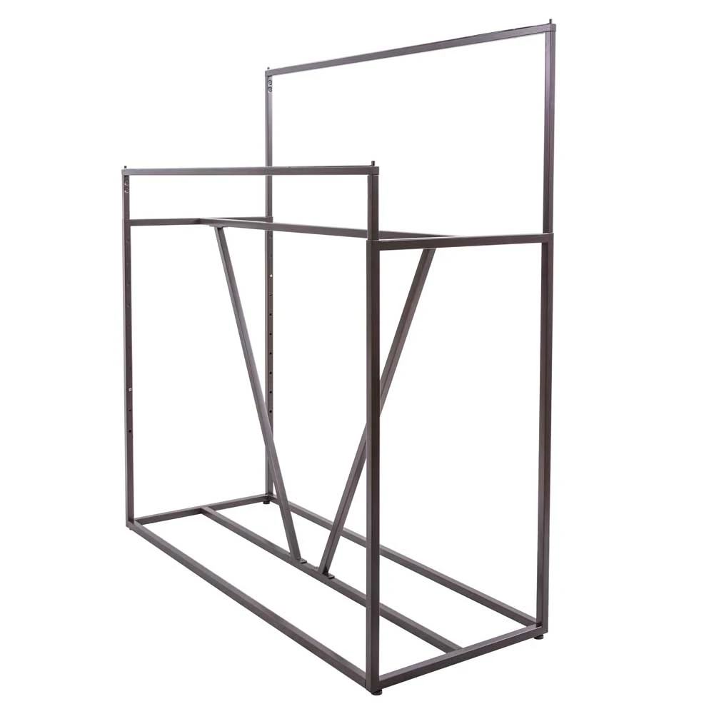 Heavy Duty Double Bar Clothing Rack w/ V-Brace Chrome - The Fixture Zone