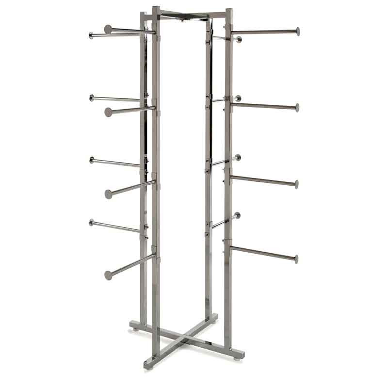 Lingerie Tower Rack - Square Tubing w/ Round Tubing Arms - The Fixture Zone