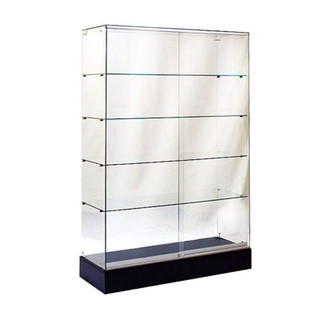 Frameless Glass Tower Display Case 48" Wide - The Fixture Zone