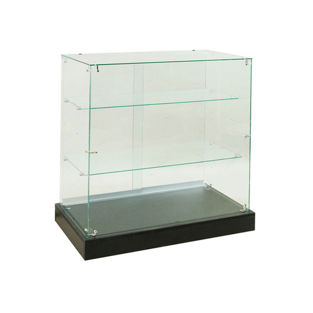Frameless Glass Square Tower Display Case 20" - The Fixture Zone