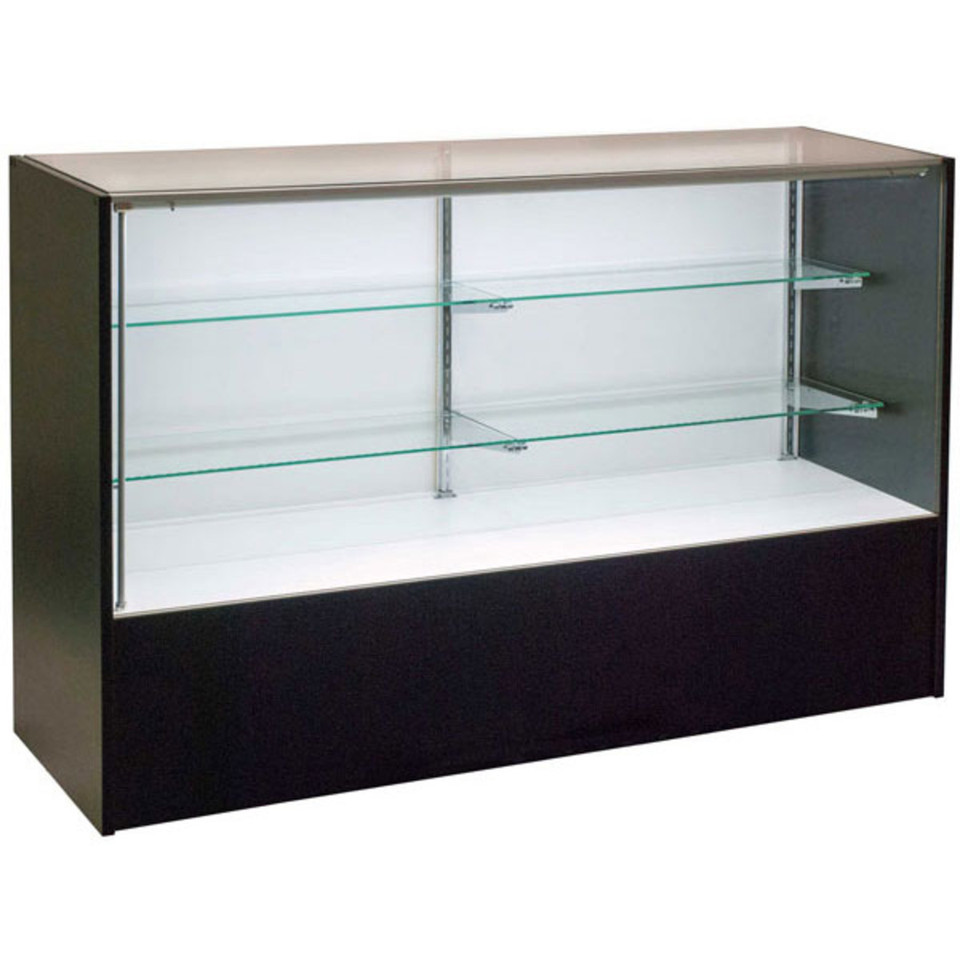 6' Low Cost Full Vision Glass Display Case - The Fixture Zone