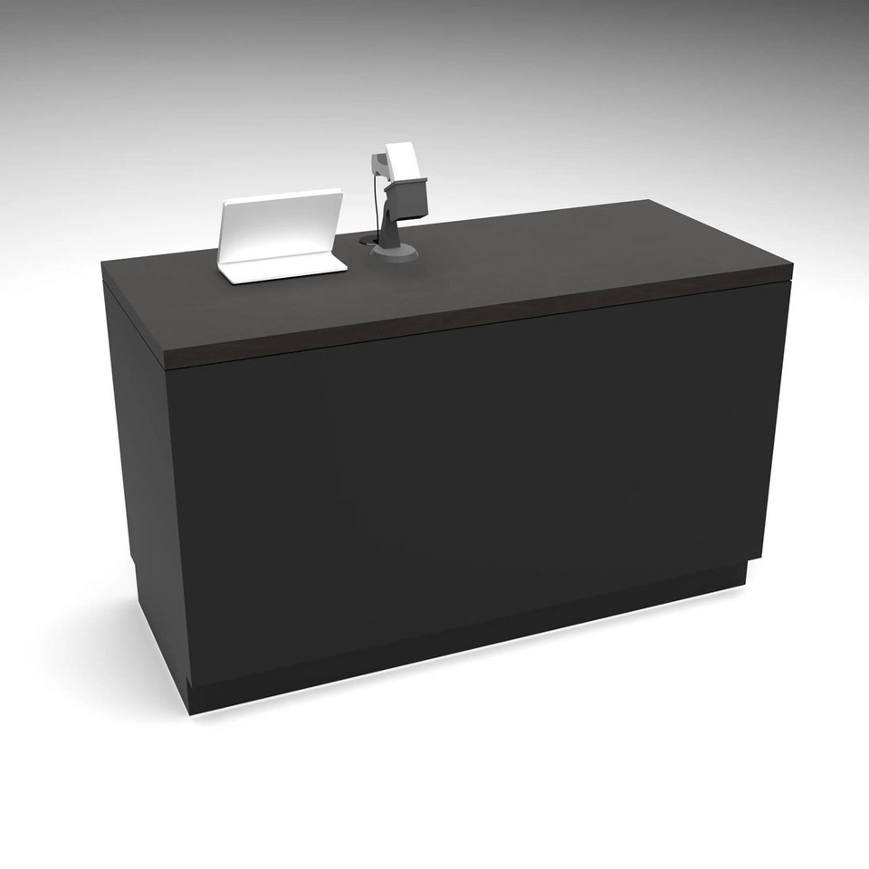 Deluxe Cash Wrap Retail Counters - 55" Wide Matte Black