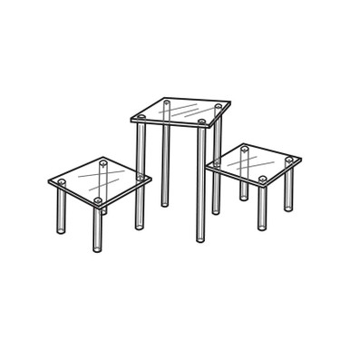 Acrylic 3 Tier Square Table Display - The Fixture Zone