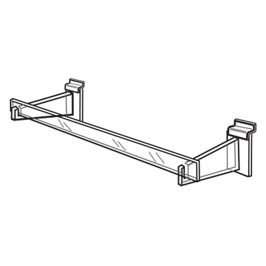 Acrylic Slatwall 24in. Hangrail With Brackets - The Fixture Zone