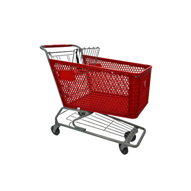 Plastic Shopping Cart Red Large