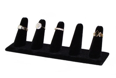 Black Velvet 5 Ring Finger Display