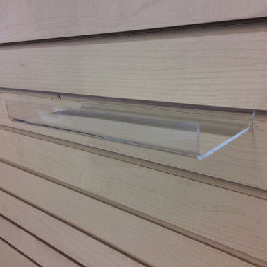Acrylic Slatwall Economy Shelves With Lip 12"x6"