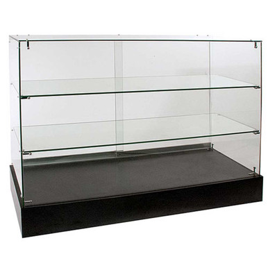 Frameless Glass Display Showcase Full Vision 48" Wide - The Fixture Zone