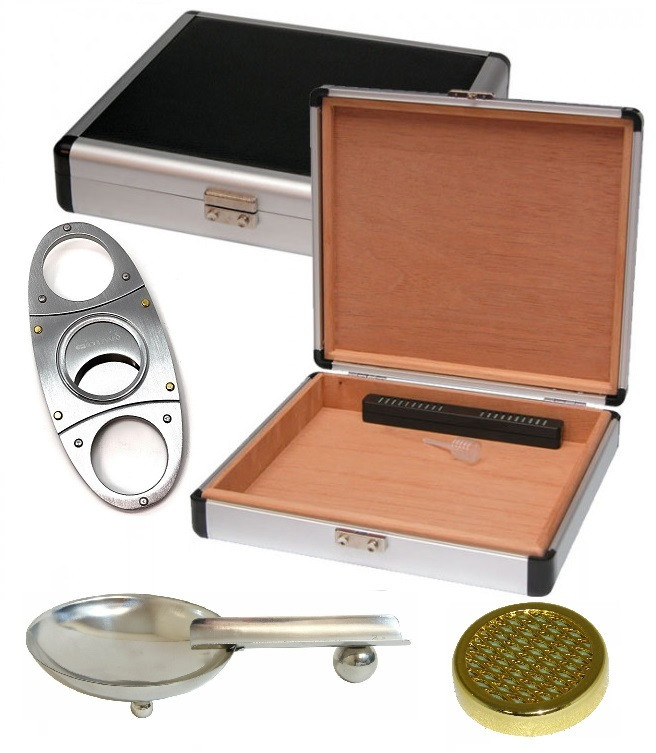 Aluminum 20 Count Cigar Traveler Kit- Cigars Crafters
