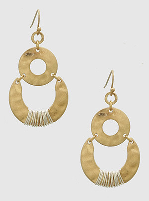 Hammered Metal Wired Metal Drop Earring in Silver or Gold - Unique ...