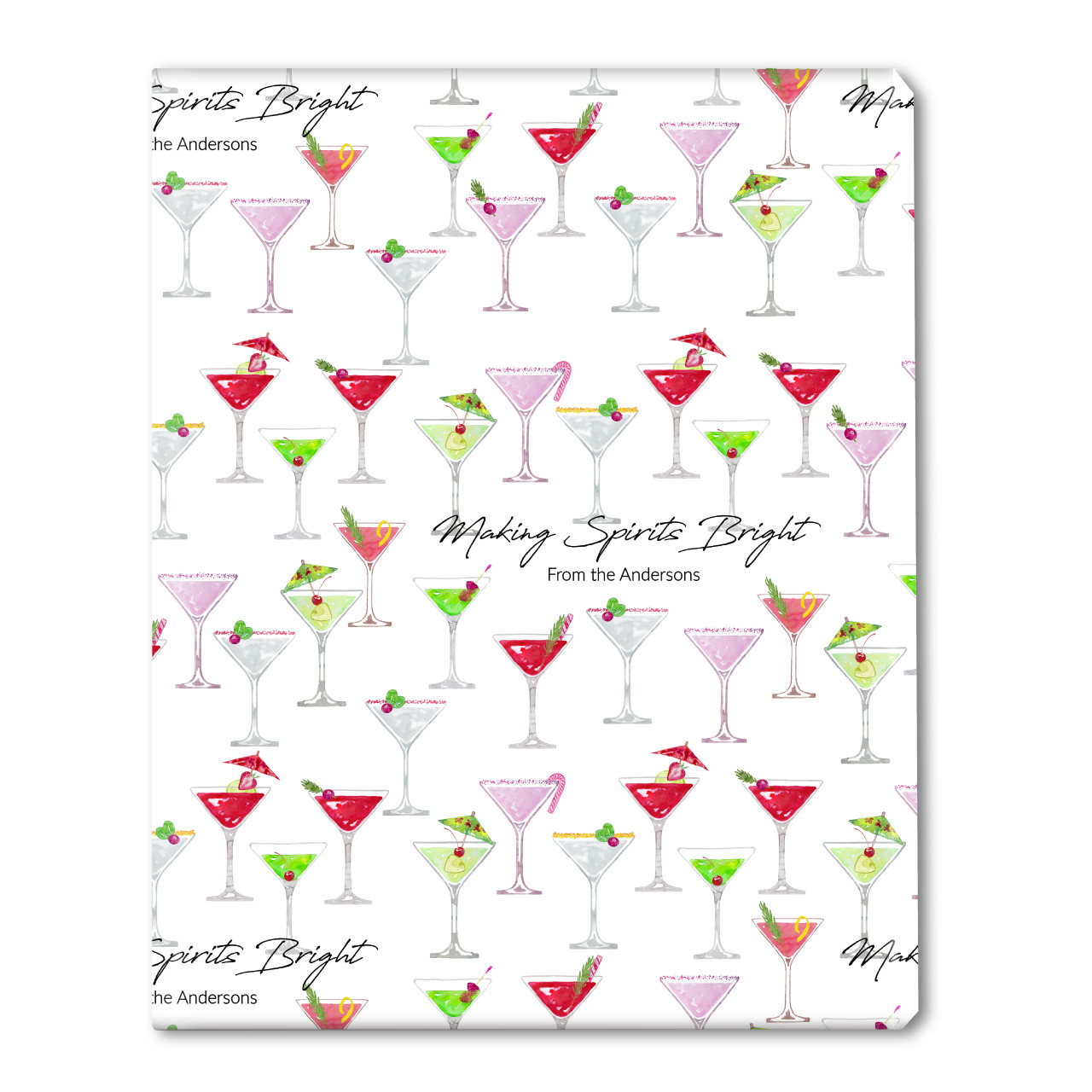 Making Spirits Bright Personalized Gift Wrap - Charleston Wrap