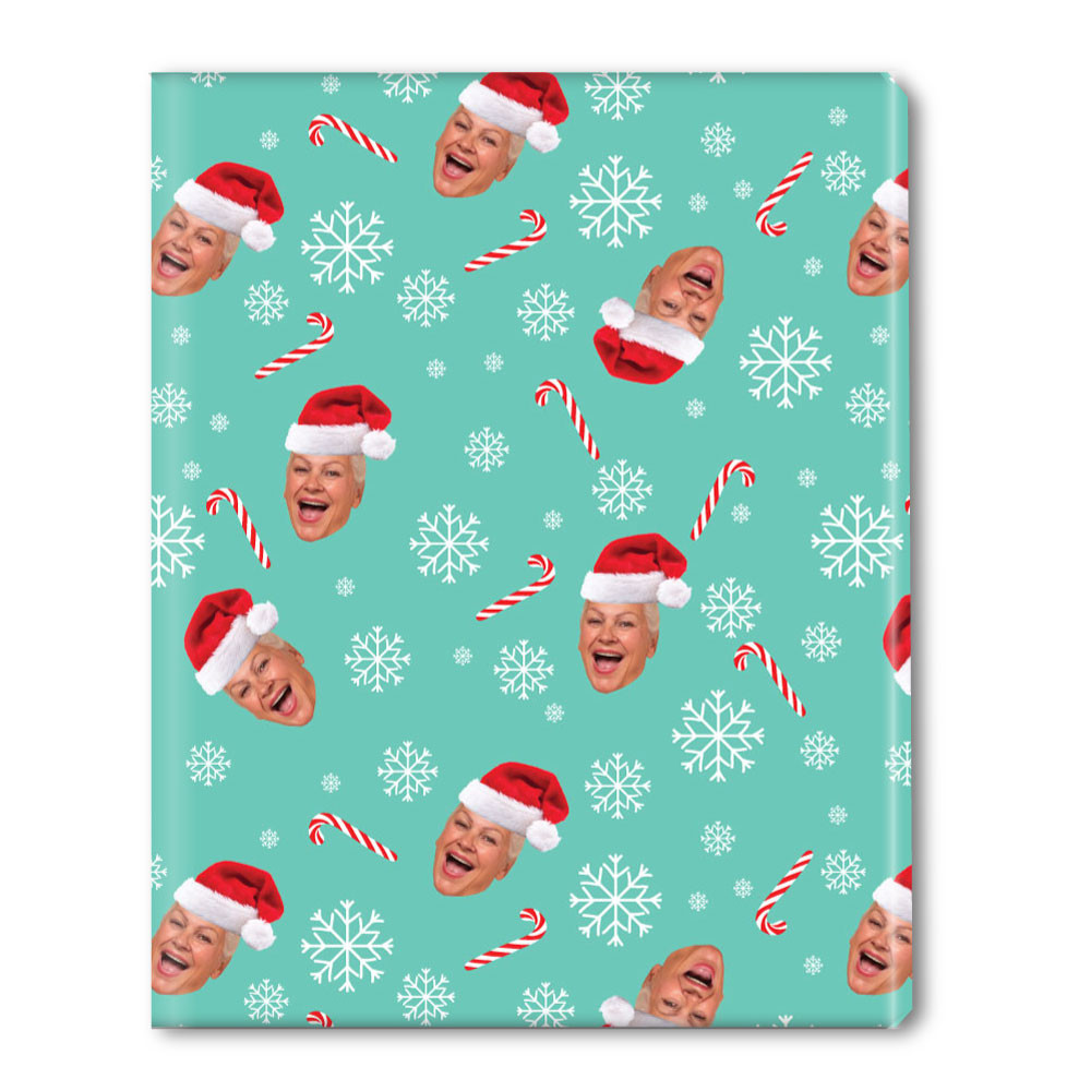 Santa Hats Photo Personalized Gift Wrap - Charleston Wrap
