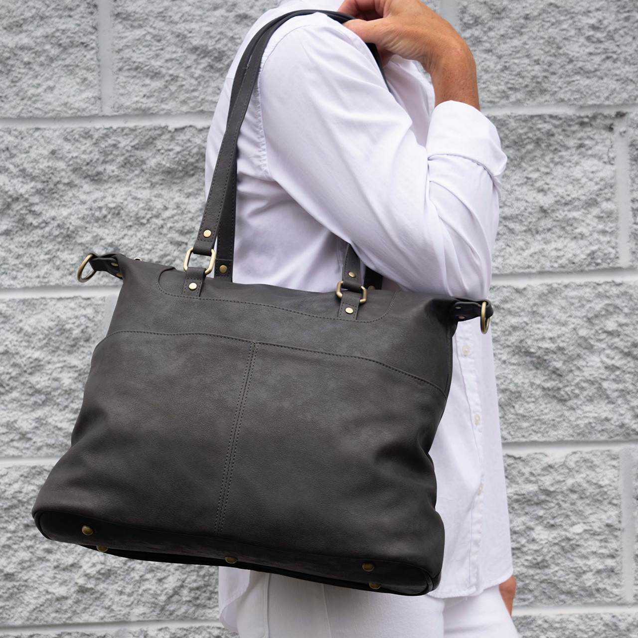 London Convertible Tote - Dark Gray - Charleston Wrap